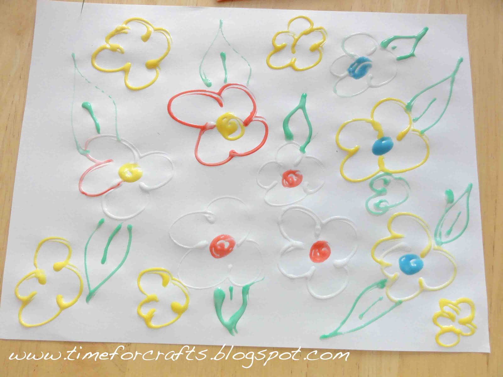 Time For Crafts: Colored Glue Art Project