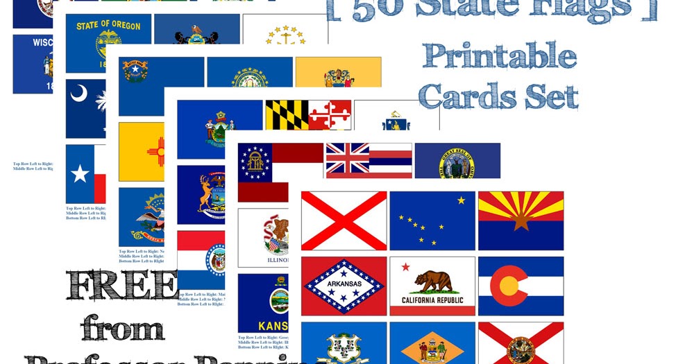 Miss Poppins: 50 State Flags Free Printable