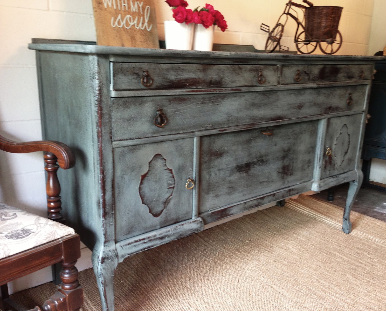 Repurposed Gems: A French Provincial Distressed Buffet