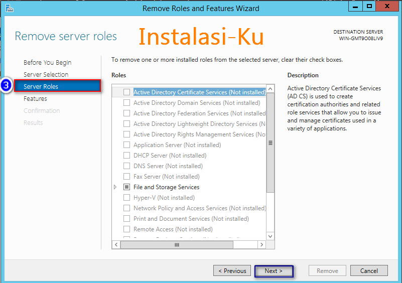 Merubah Server GUI menjadi Server Core - Windows Server 2012 ...