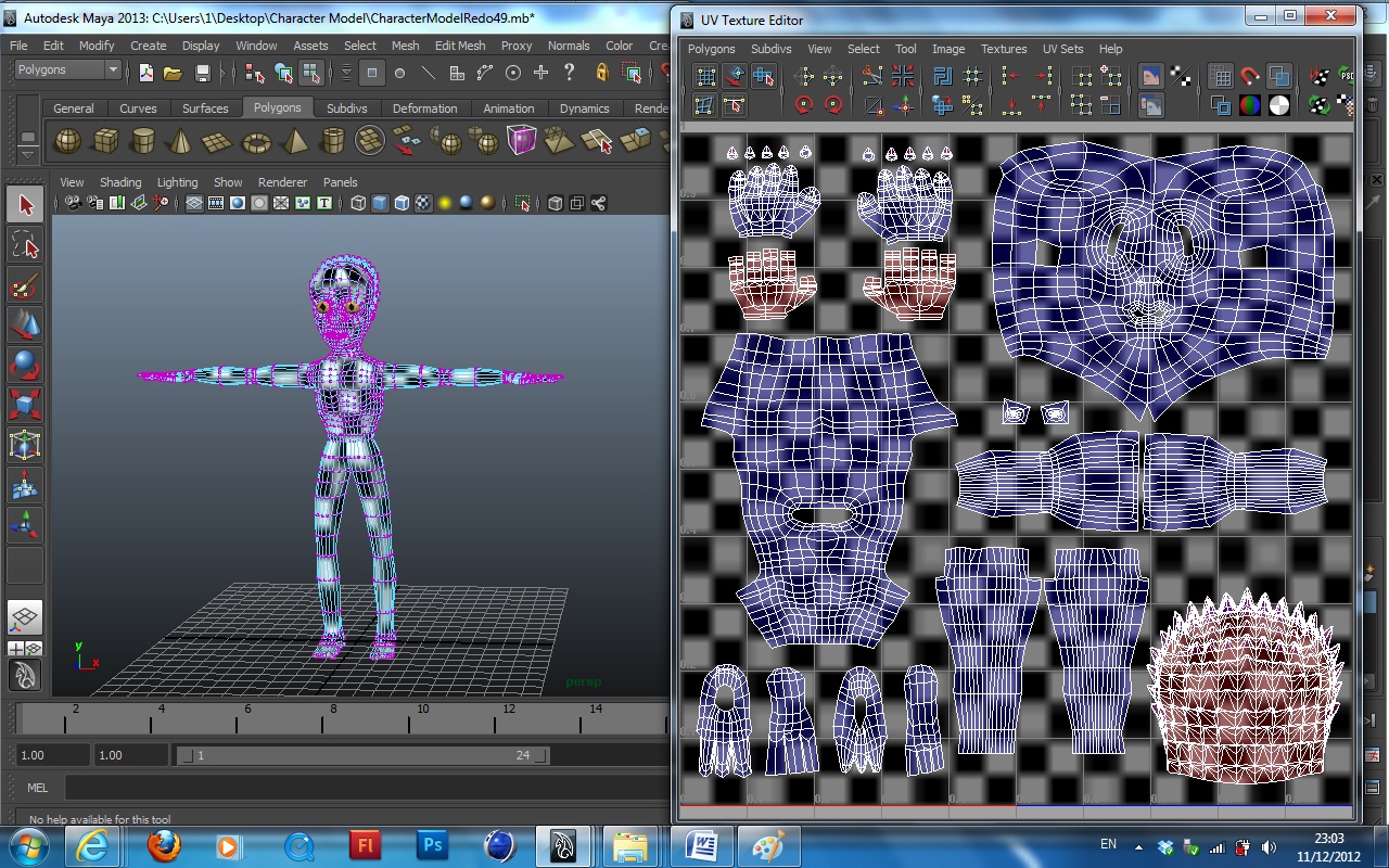 Mark Howlings - Character Design and Animation: Modelling My Character