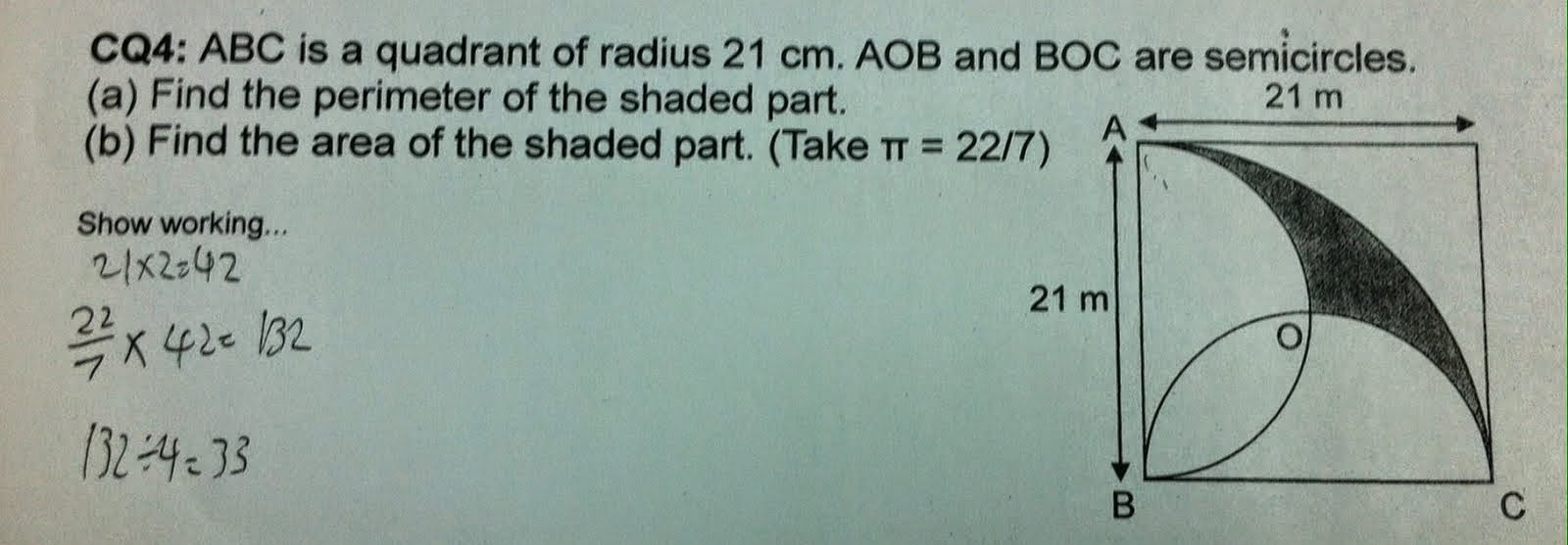 Chang's Math blog: P6 area, circles, algebra (fr peter's pupils)