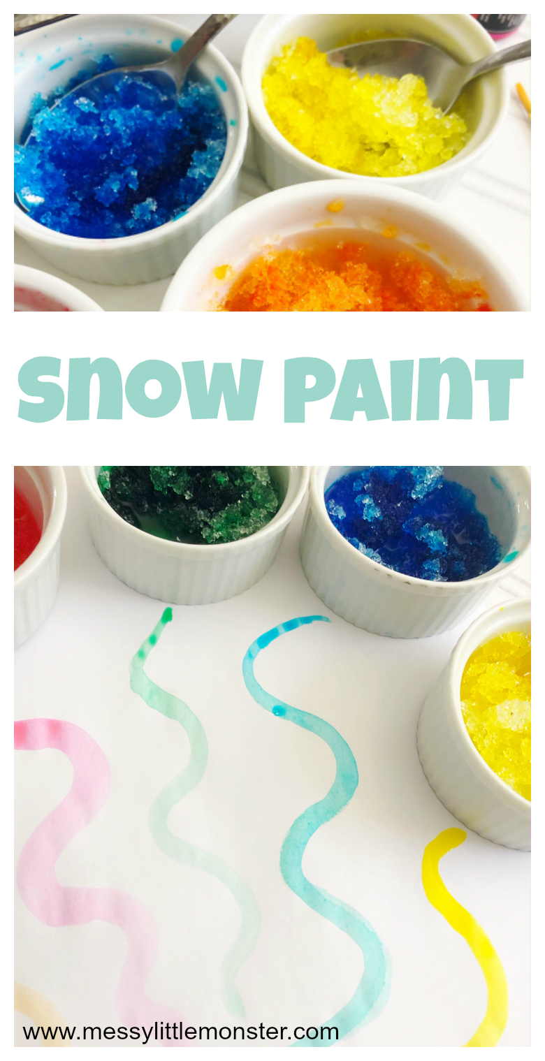 How to Make Snow Paint Using Just Two Ingredients! - Messy Little Monster