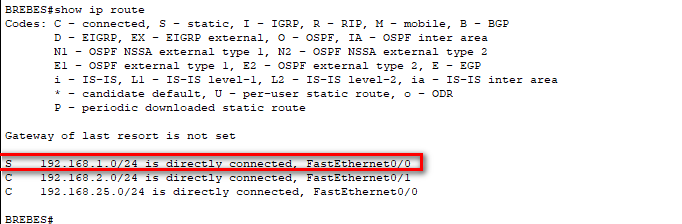 LAB 11 Static Route With Exit Interface