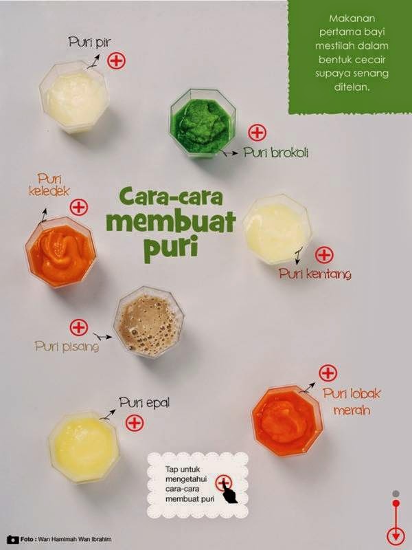 Petua Resipi Puri / Puree Untuk Bayi 6 Bulan Dan Ke Atas