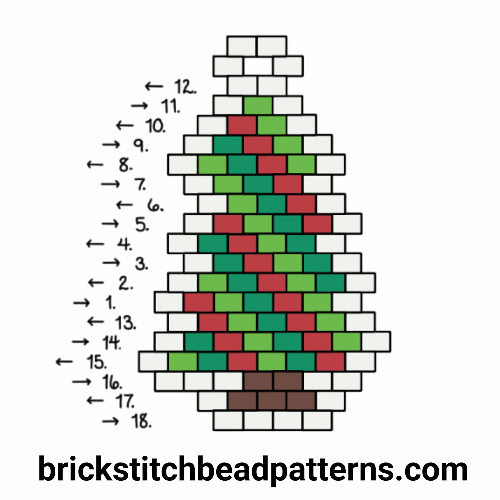 Brick Stitch Bead Patterns Journal: Red Garland Christmas Tree Free ...