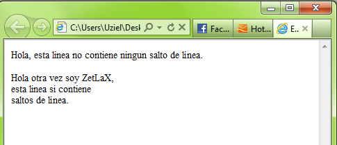 Aprendiendo HTML con ZetLaX: 8. Cap. 2: Saltos de Línea br