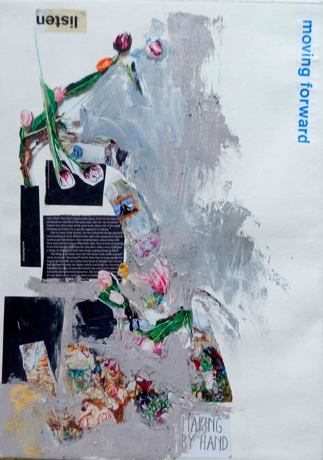 My Journey: Making by Hand Collage WIP I