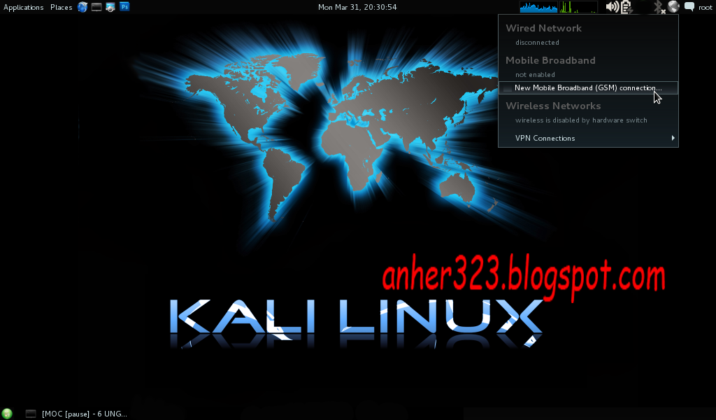 Cara mengkoneksikan Modem di Kali Linux | Anherr Blog's