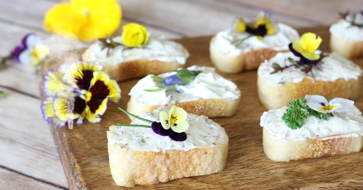 Spring Flower and Herb Toasts - Purple Chocolat Home