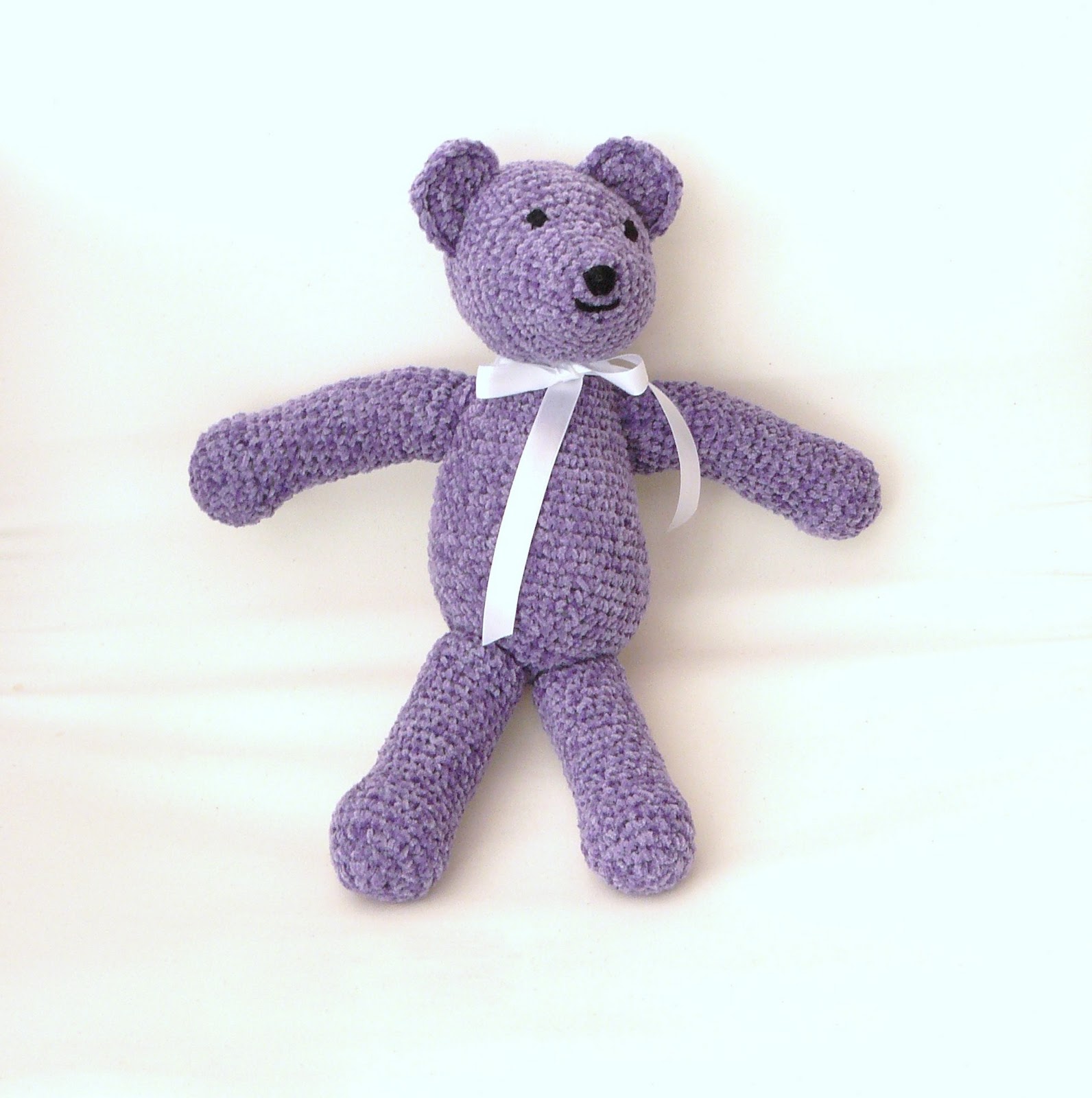 The Fluffy Duck: Lilac chenille teddy bear
