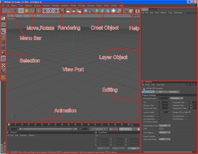 Mengenal Interface Program Animasi Cinema 4D