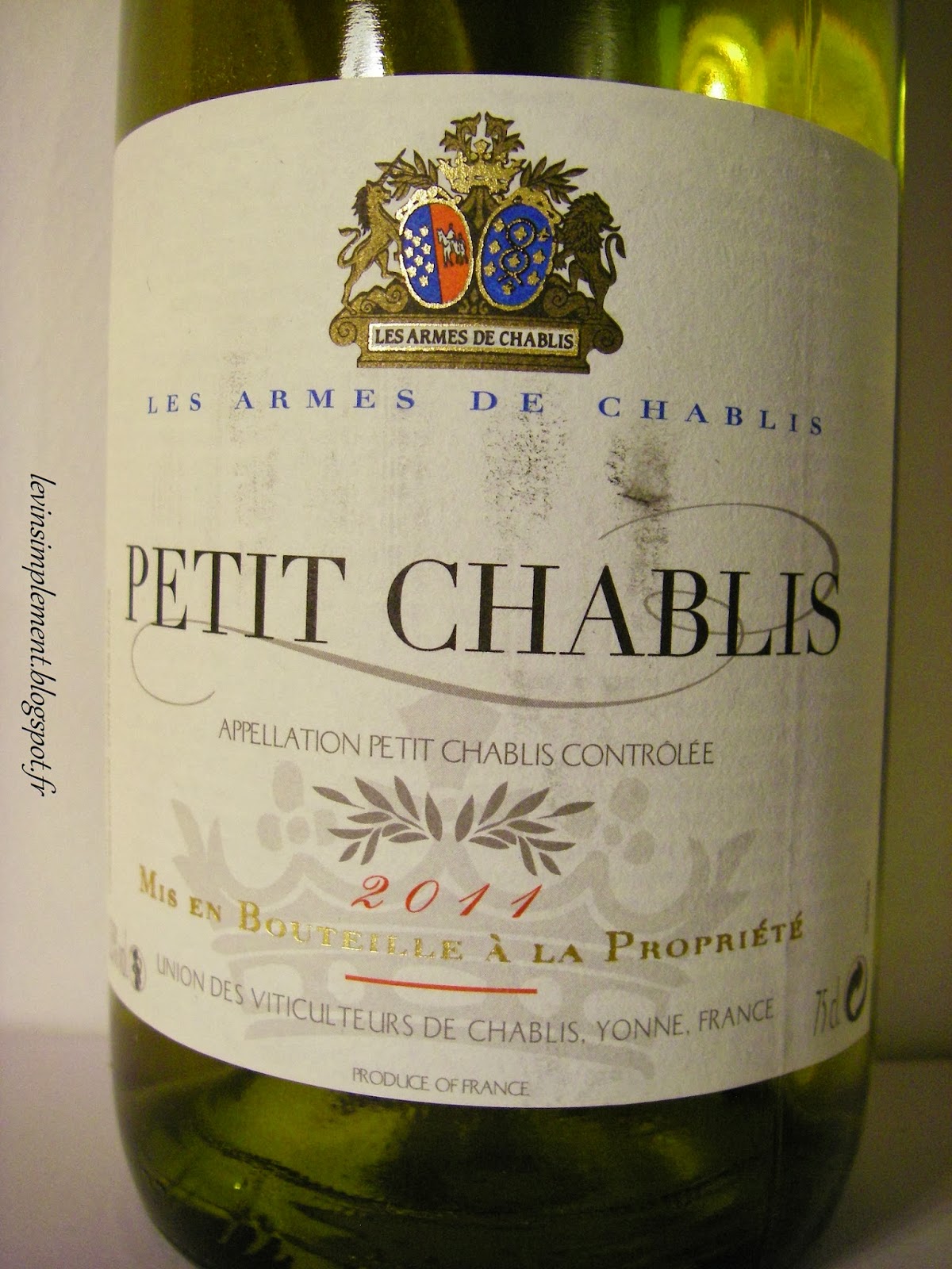 Le vin simplement: Les Armes de Chablis 2011 - Bourgogne - Petit ...