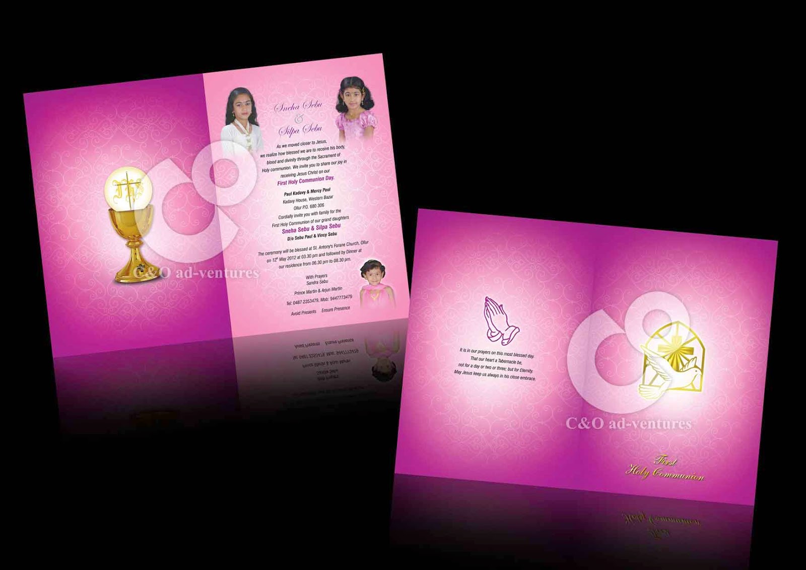 C & O ad-ventures: First Holy Communion Invitation Card Design