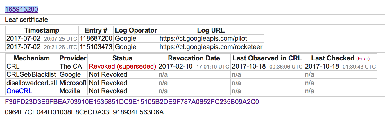 Ken Felix Security Blog: HOWTO find certificates issued against your domain