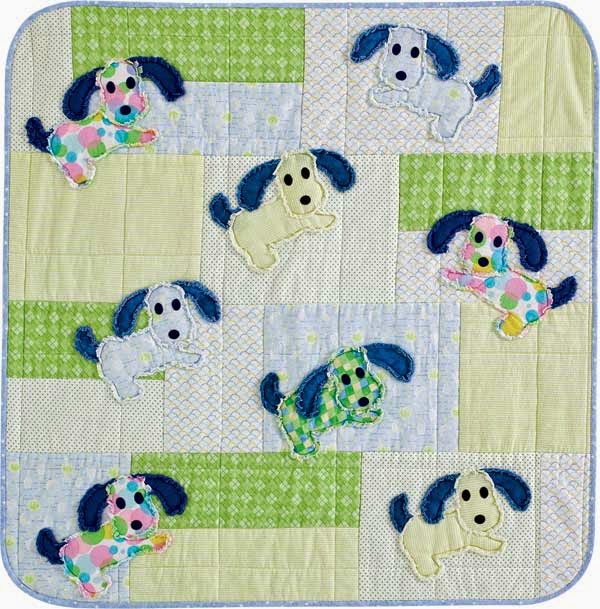Art,Fiber,Thread: Fluffy Pups Quilt