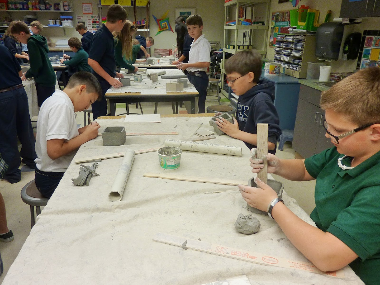 P. C. K. Art Room : Clay Slab Building in 6th Grade