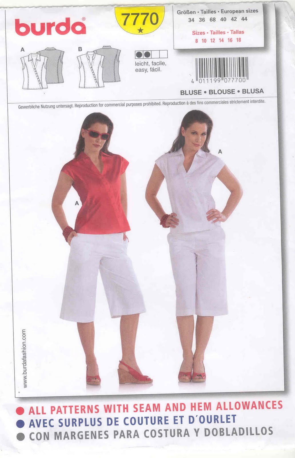 SewTawdry: Blouse Burda 7770