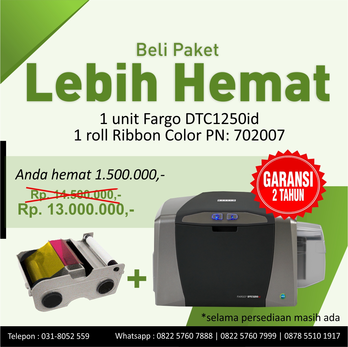 Fargo DTC1250e | JUAL PRINTER KARTU | PRINTER ID CARD: Jual Ribbon ...