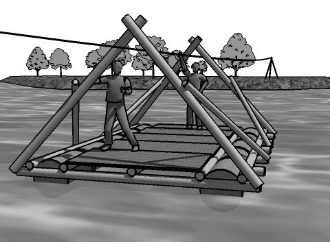 Ropes and Poles: Pontoon ferry