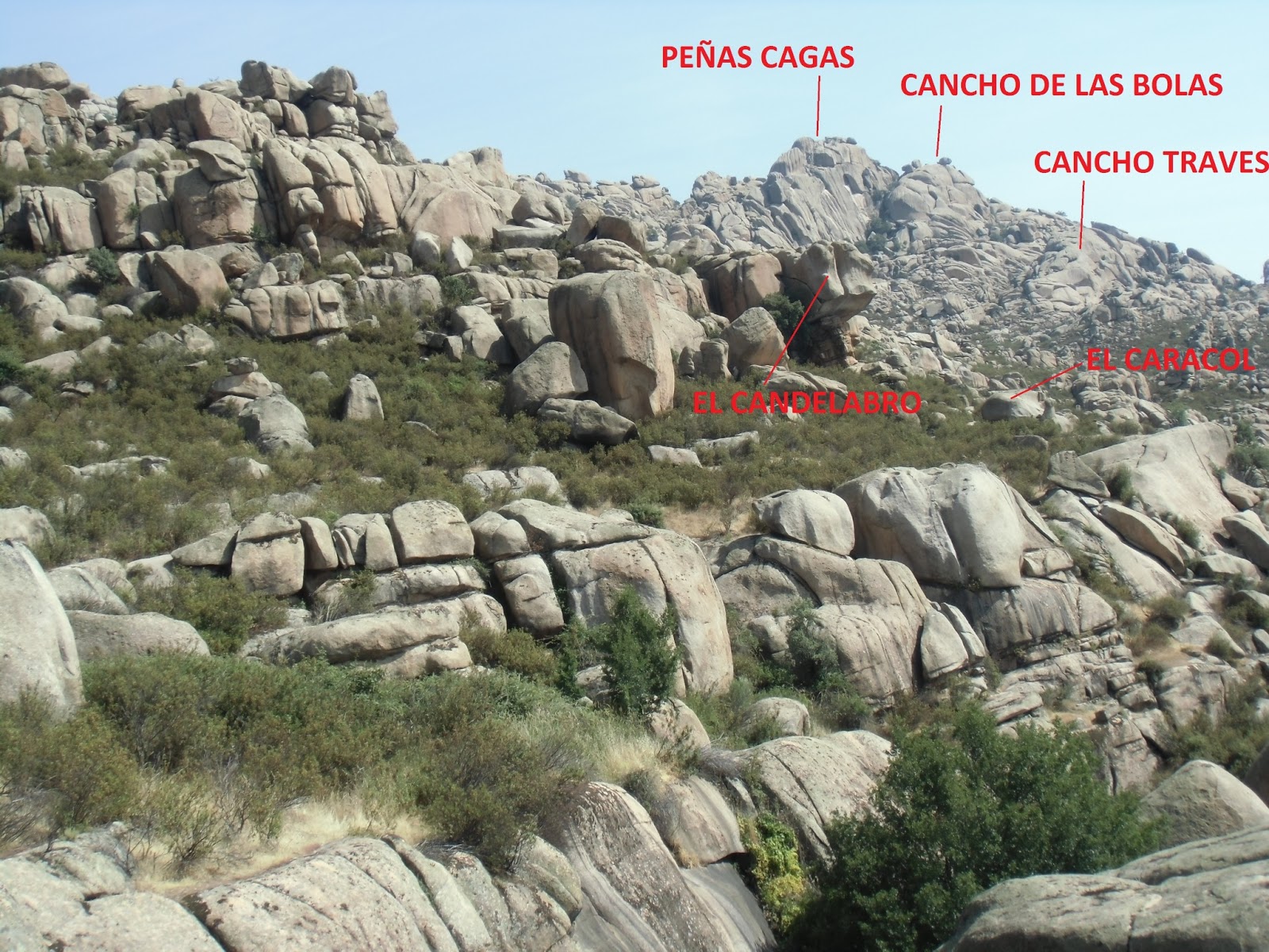 RISCOS, PAREDES, AGUJAS, CANCHOS Y CANTOS DE LA PEDRIZA DEL MANZANARES ...