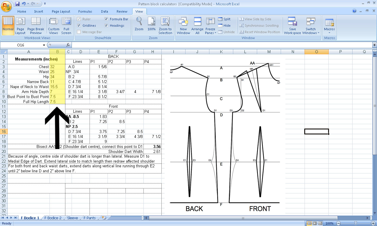Grosgrain: Free Pattern Drafting Calculator for Your Measurements ...