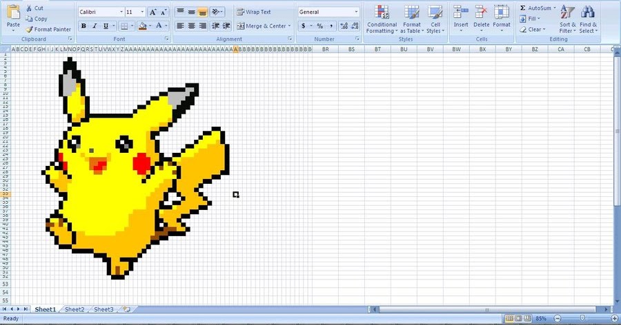 .: Excelart o pixelart en Microsoft Excel