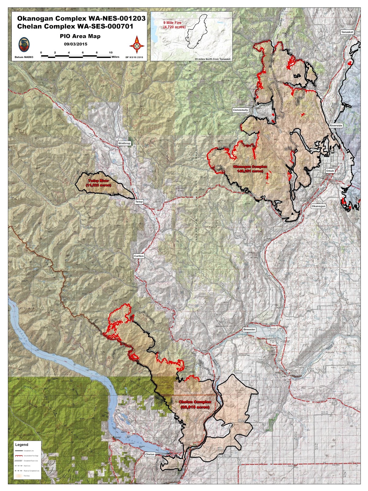 Okanogan Complex Fire Information: Fire Maps