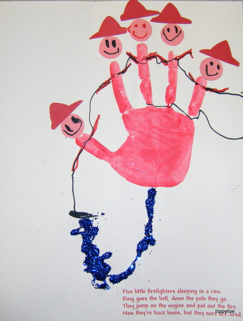 Tippytoe Crafts: Five Little Firefighters