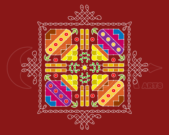 Rangoli: Sankranthi Muggu - 12 - Dots 18 x 18 - Bhogi Kundalu - Ammamma ...