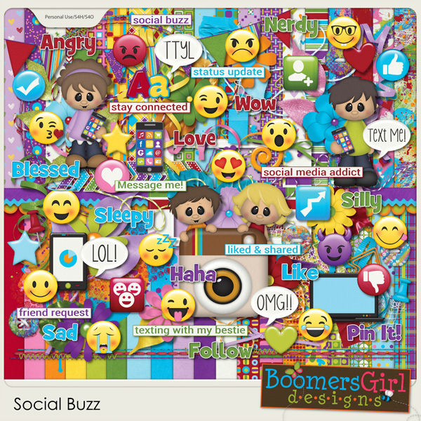 BoomersGirl Designs: "Social Buzz" - Fun New Social Media Kit!