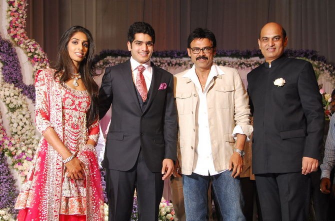 TSR Grand Daughter Mallika Reddy Wedding Reception Stills | Telugu Movies