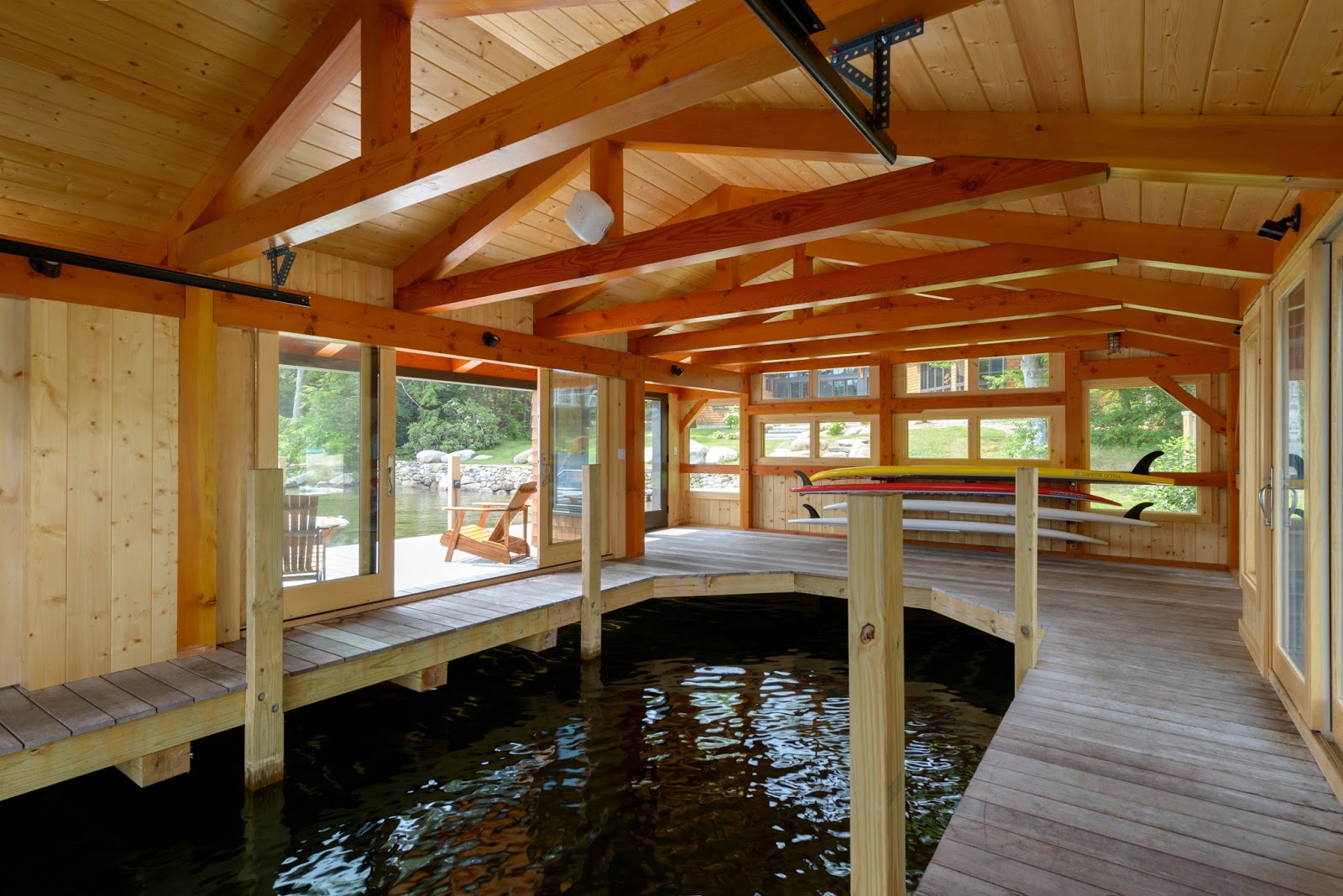Post and Beam - Timber Frame Blog: Contemporary Lakefront Timber Frame