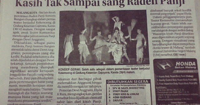 Liputan Kekenceng: Malang Post - Teater Komunitas