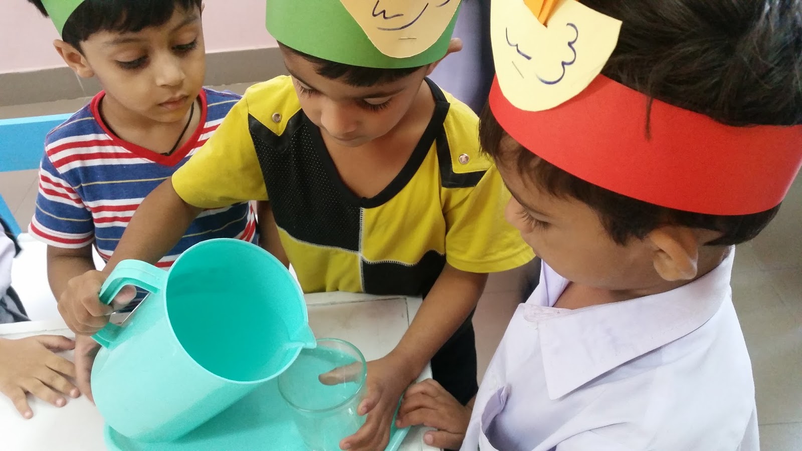 Red Little stars: EPL activity (water pouring and mopping activity)