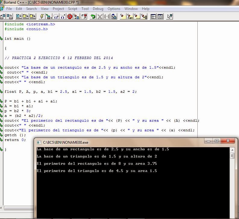 Fundamentos de programación: PRACTICA 2/ 12 DE FEBRERO DEL 2014