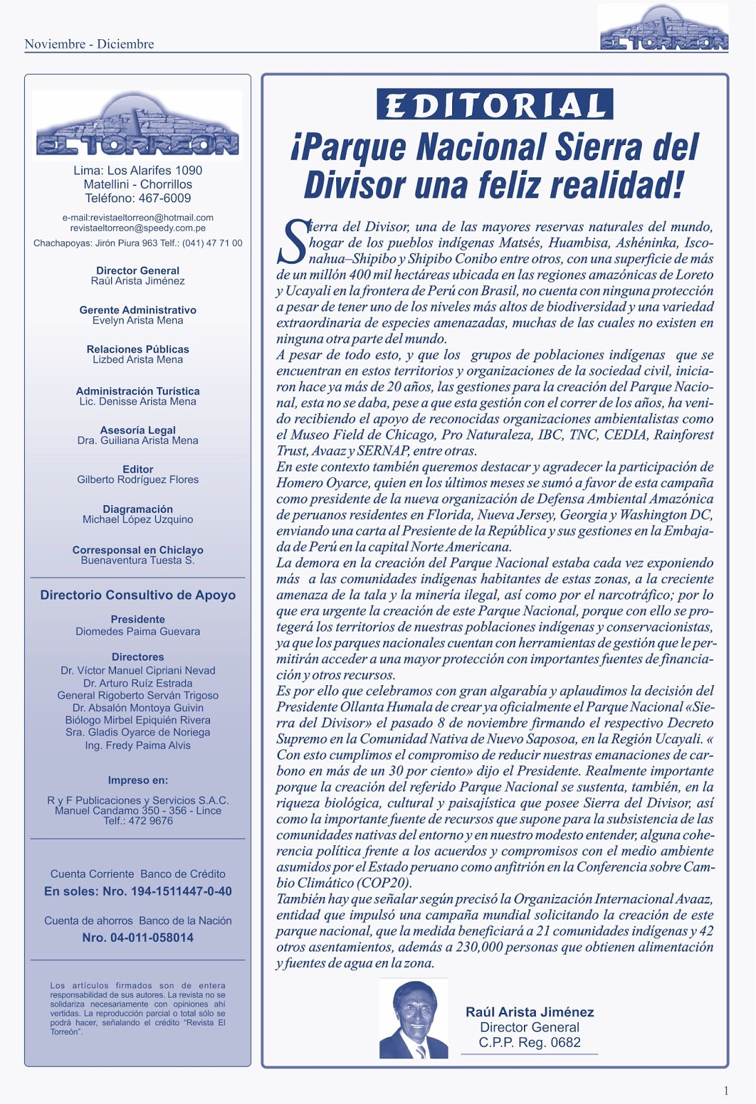 .: Editorial de nuestra Revista El Torreón edición 221 de Noviembre ...