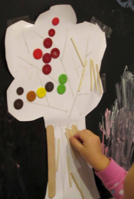Sticky Wall Fall Tree Art for Toddlers | School Time Snippets