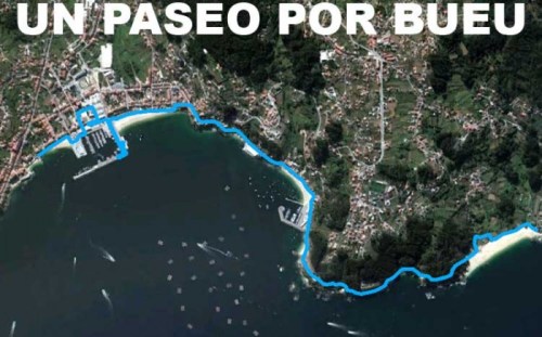El sendero litoral de Bueu recorre el frente marítimo de Bueu empezando ...