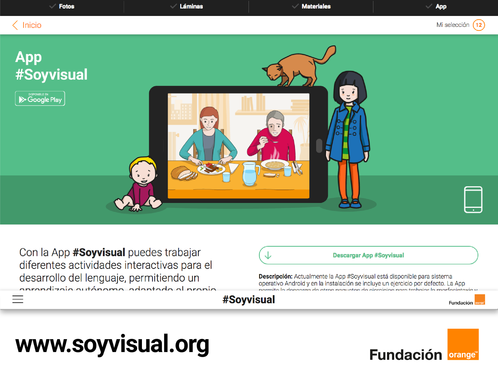 Material de Isaac para Educacion Especial: La App soy visual ya esta disponible para android