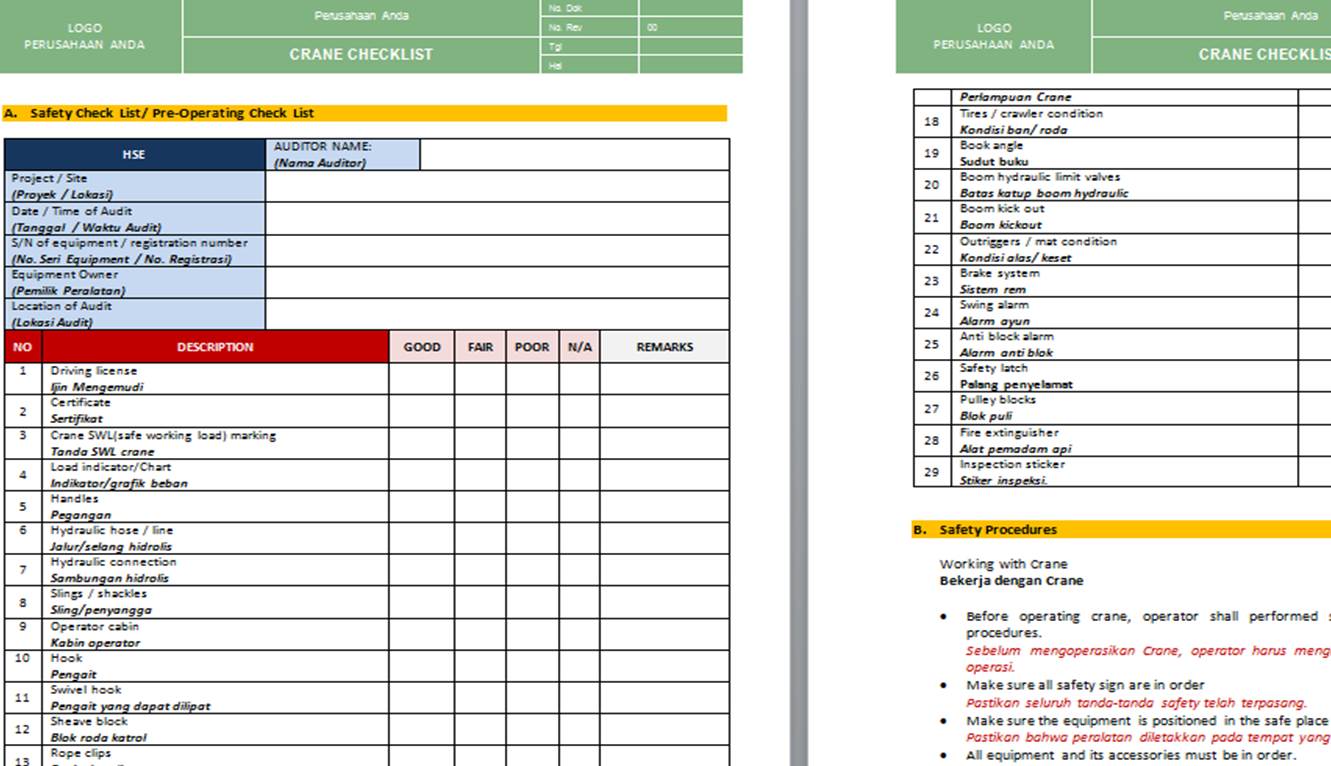 Contoh Form Safety Talk