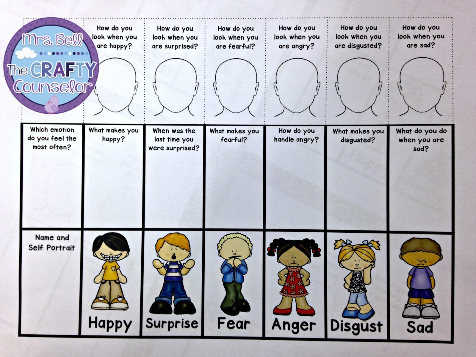 Discussing Emotions, The Foldable!!! - Mrs. Bell The Crafty Counselor