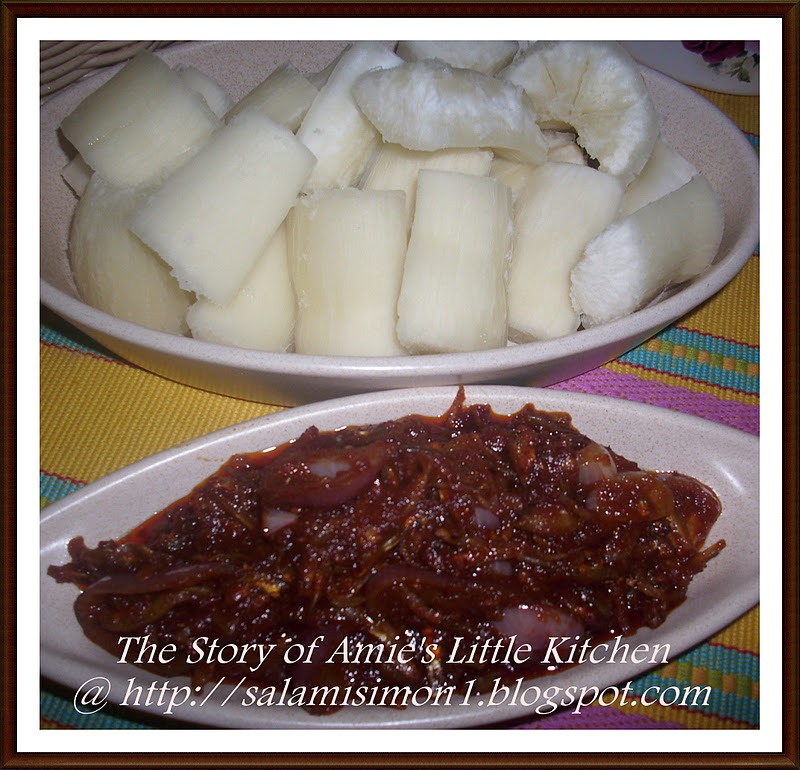 Ubi Rebus Sambal Ikan Bilis - Amie's Little Kitchen