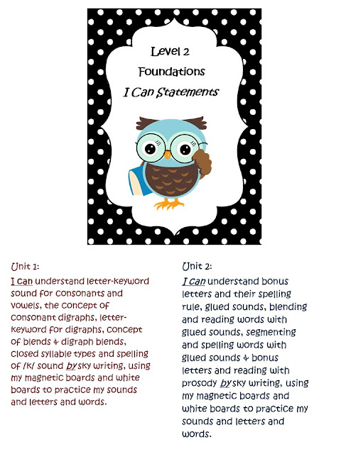 Reading with Klein: FUNDATIONS Level I & Level II I CAN Statements ...