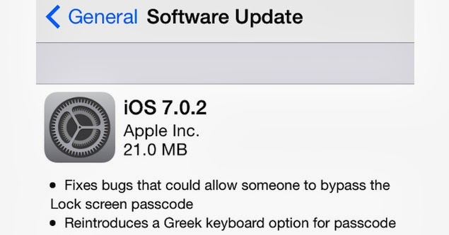 Launched Now Apple Rolls Out Ios 7 0 2 Fixes Passcode Security Flaws