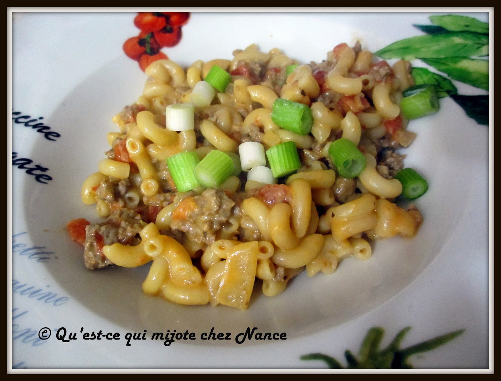 Qu'est-ce qui mijote chez Nance: Macaroni à la viande