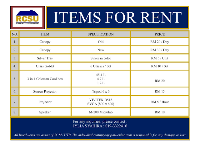 Items For Rent