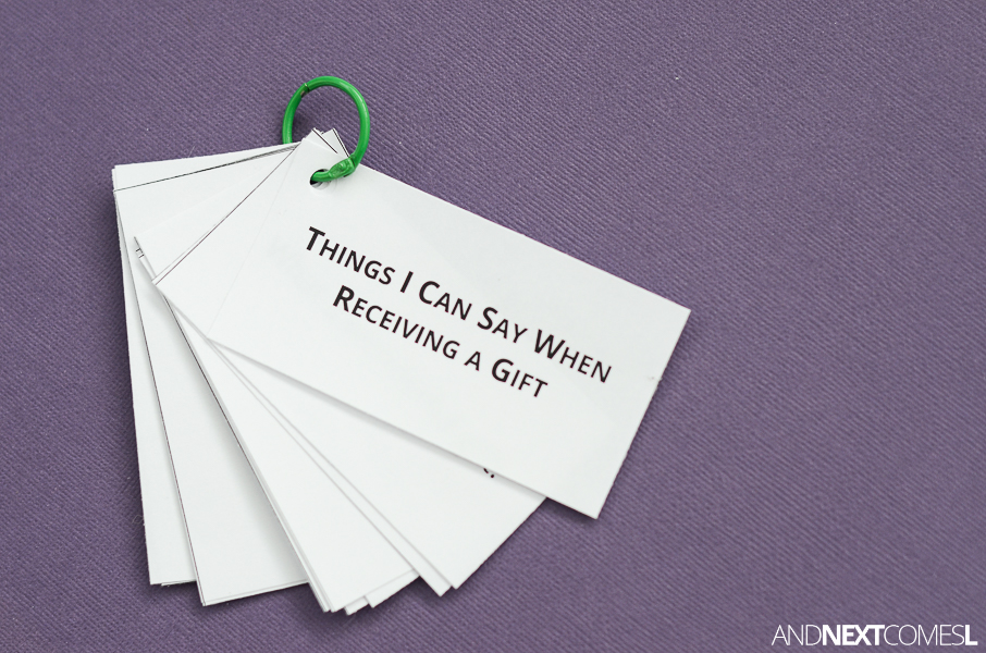 Free Printable Receiving Gifts Social Scripts for Kids | And Next Comes ...