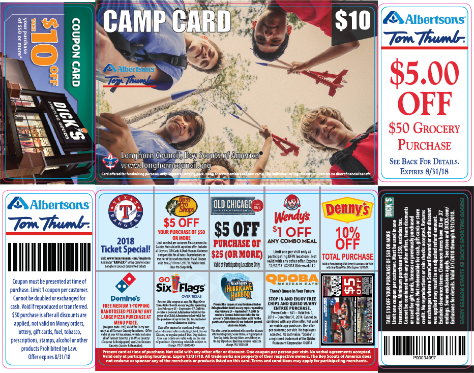 Scouts BSA Troop 1910, Keller, TX: Camp Card Fundraiser