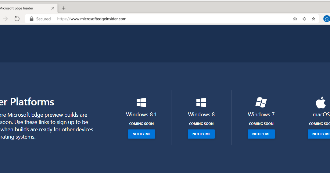 Potete registrarvi per avere Microsoft Edge Chromium-based su Windows 7 ...